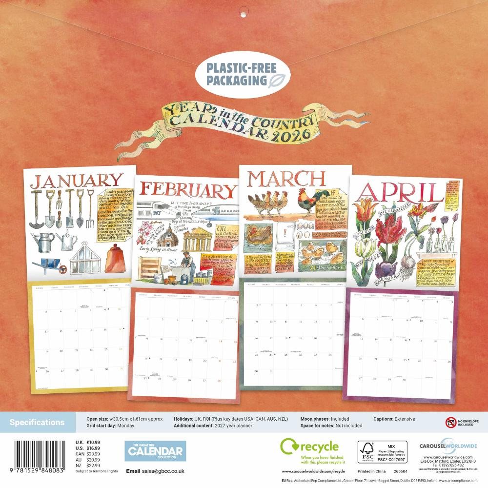 2026 Matthew Rice Wall Calendar | Waterstones