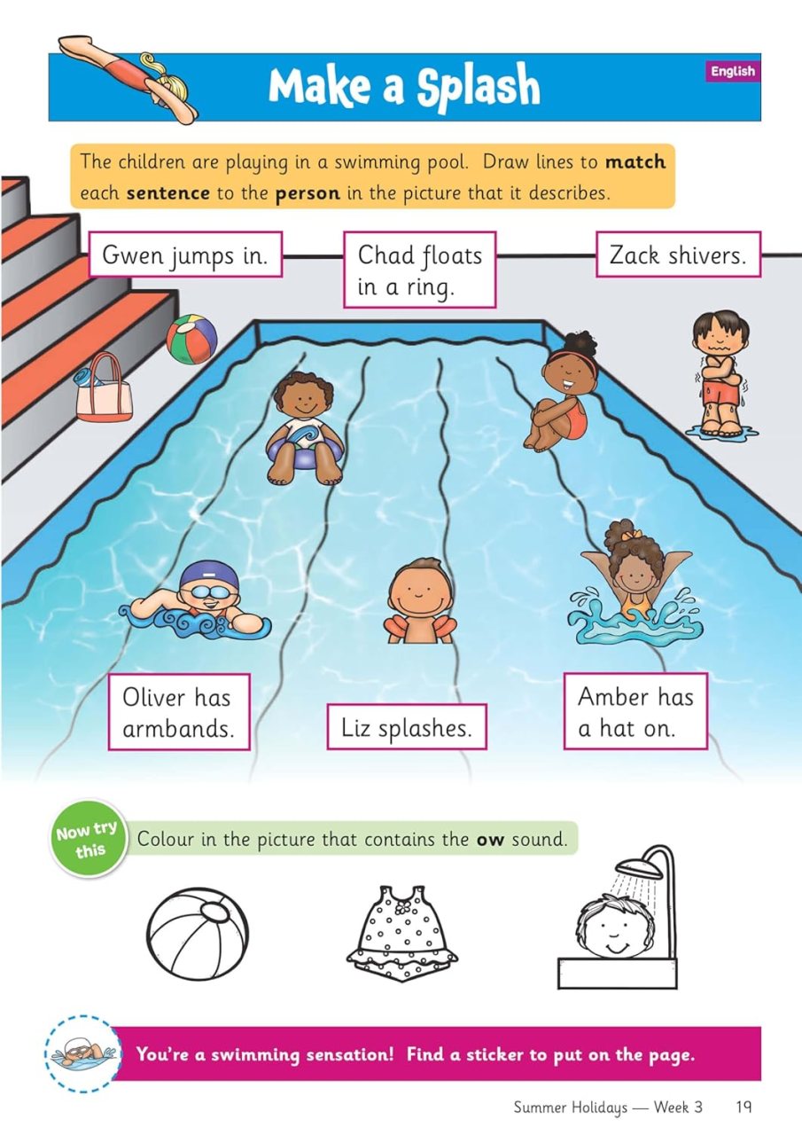 CGP Summer Holidays Activity Workbook - for kids between Reception and Year 1 (ages 4-5) by CGP ...