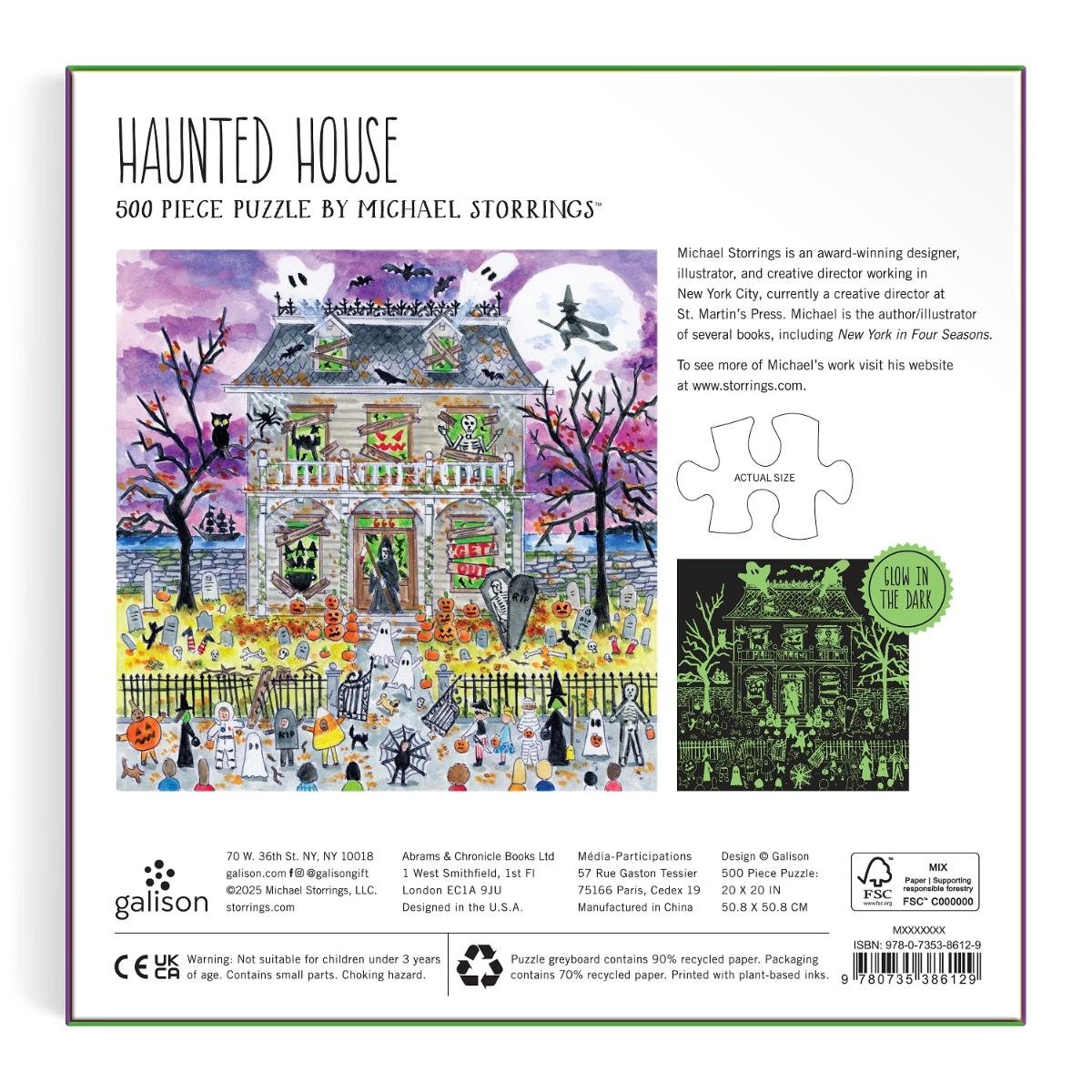 Michael Storrings Haunted House 500 Piece Glow in the Dark Puzzle by ...