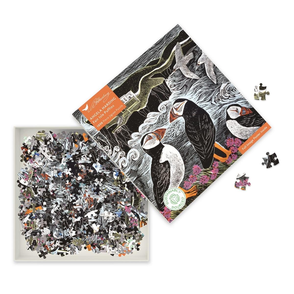 Angela Harding Fair Isle Puffins 1000 Piece Jigsaw Puzzle by Flame Tree ...