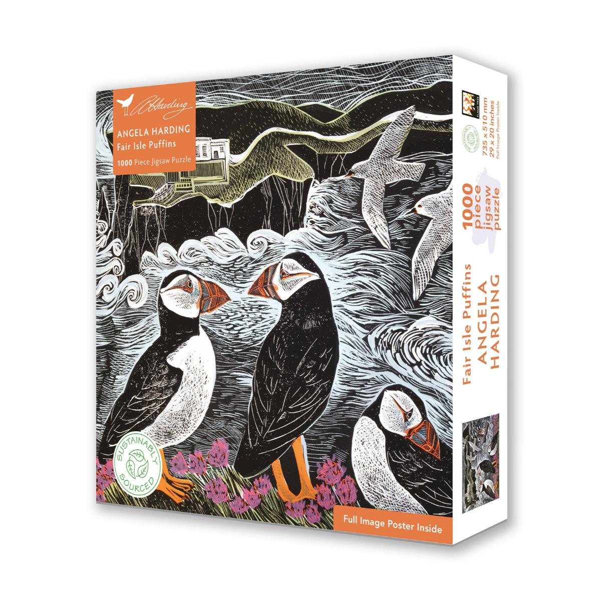 Angela Harding Fair Isle Puffins 1000 Piece Jigsaw Puzzle by Flame Tree ...