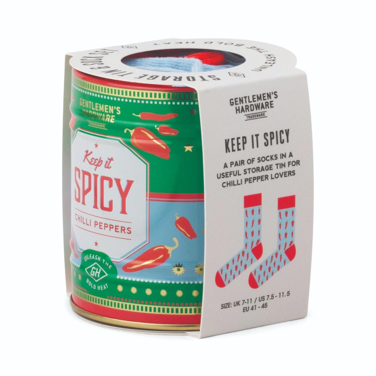 Socks And Storage Tin Chilli | Waterstones