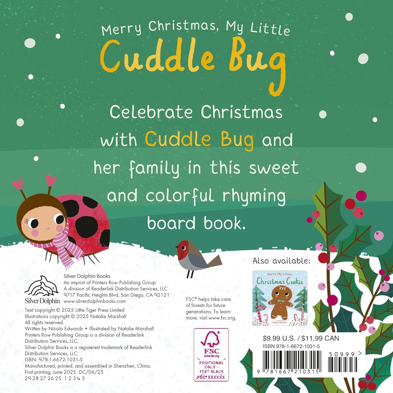 Merry Christmas, My Little Cuddle Bug by Nicola Edwards, Natalie ...