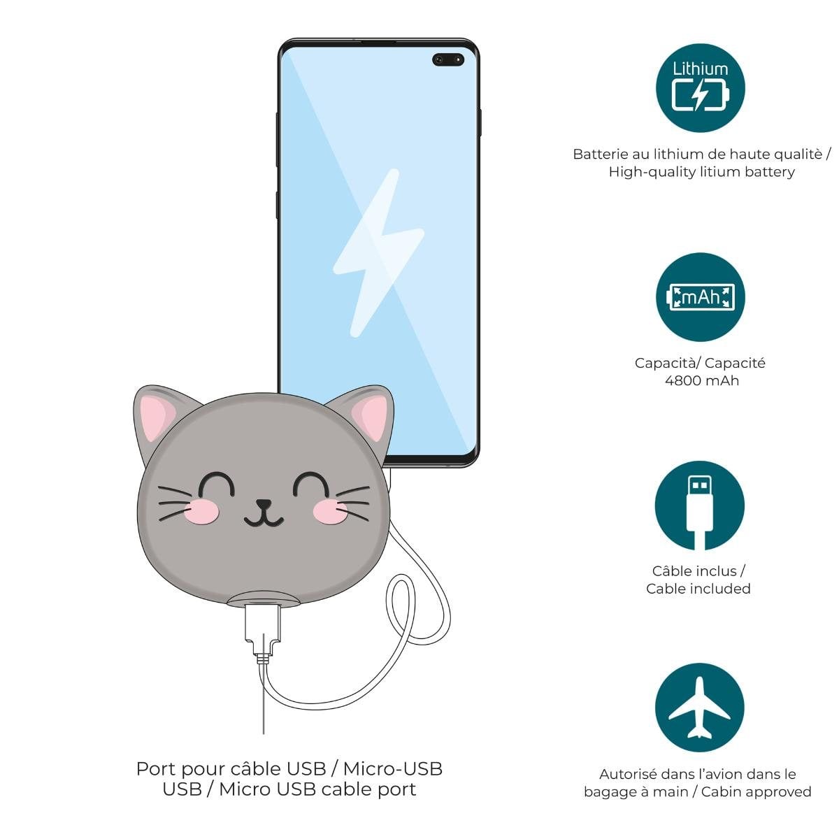 Power Bank Supercharge 5000Mah - Meow Kitty | Waterstones