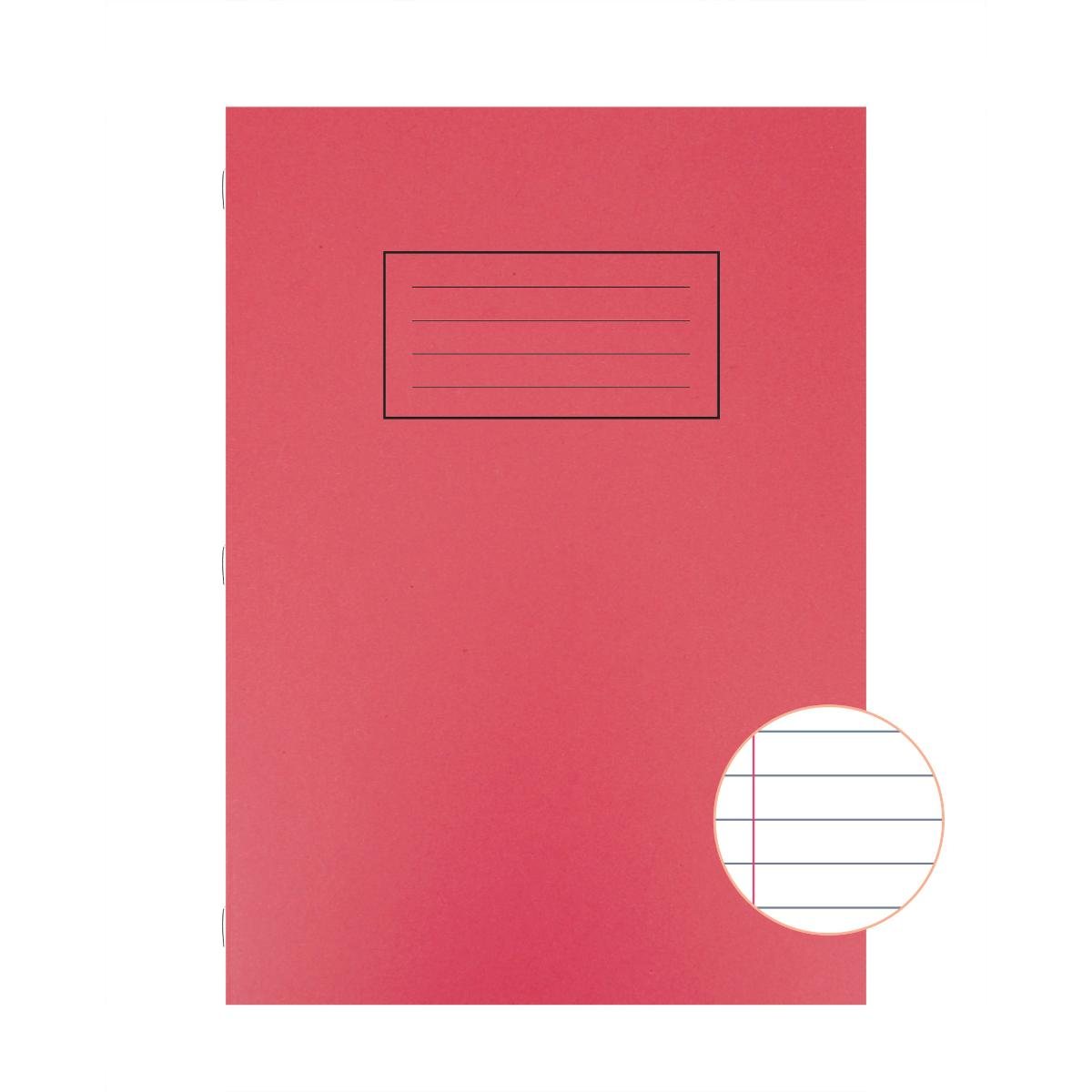Silvine A4 Exercise Book - Lined With Margin (80 Pages) Red Cover ...