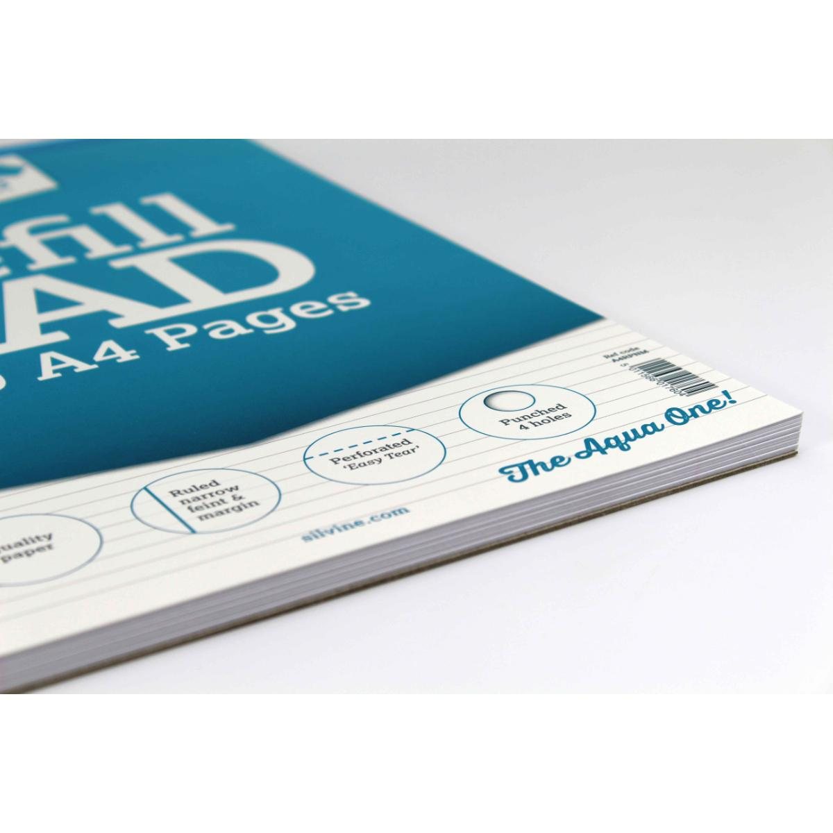 Silvine A4 Refill Pad - Narrow Lined With Margin (160 Pages) | Waterstones