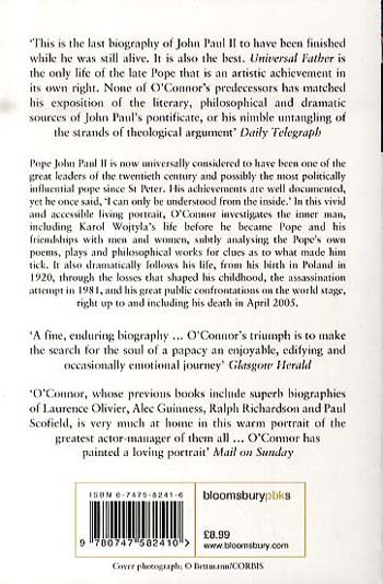 "Universal Father: A Life of Pope John Paul II" by Garry O'Connor ...