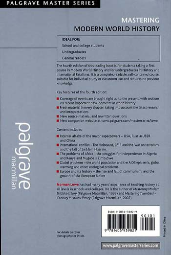 Mastering Modern World History by Norman Lowe | Waterstones