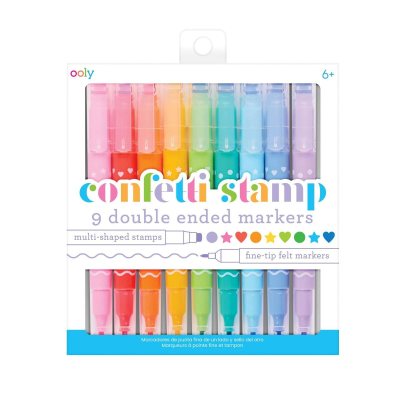 Confetti Stamp Double-Ended Markers - Set Of 9 | Waterstones