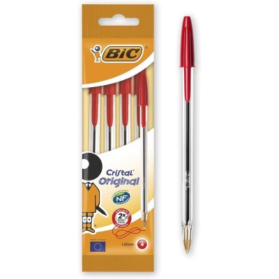 Bic Pens Cristal Original 4 Pack Red | Waterstones