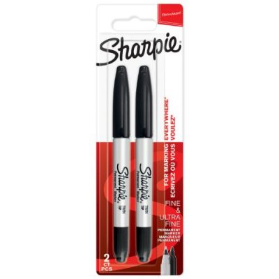 Sharpie Twin Pk Fine & Ultra Fine, Blk | Waterstones