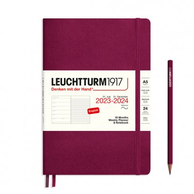Port Red 18M A5 Weekly Soft Planner & Notebook Diary 2023-2024 ...