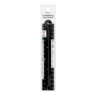 Midori 30Cm Multi Ruler Black | Waterstones