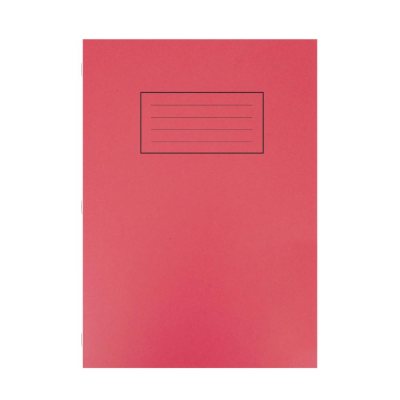 Silvine A4 Exercise Book - Lined With Margin (80 Pages) Red Cover ...