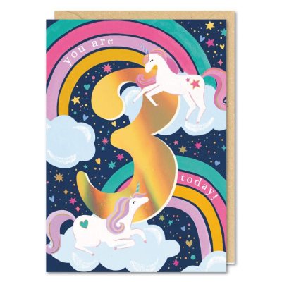 3 Rainbow Birthday Greeting Card | Waterstones