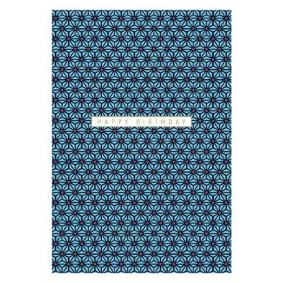 Happy Birthday Blue Geo Card | Waterstones