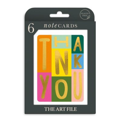Colour Block Gold Foil 6 Thank You Cards | Waterstones