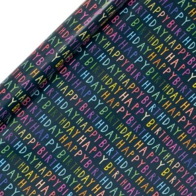 4m Roll Wrap Happy Birthday Script | Waterstones