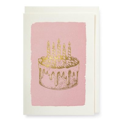 Birthday Cake On Pink Greeting Card | Waterstones