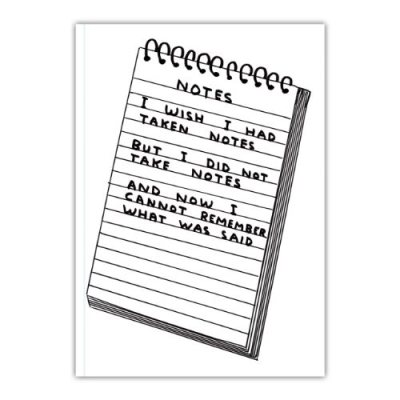 David Shrigley Wish I'd Taken Notes A5 Notebook | Waterstones
