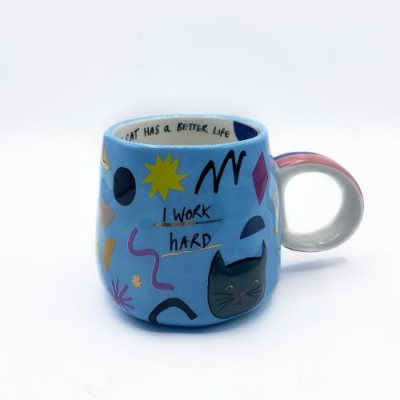 I Work Hard Cat Mug | Waterstones