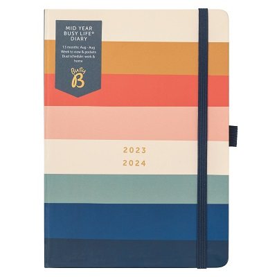 Stripes Mid Year Busy Life Diary 2023- 2024 | Waterstones