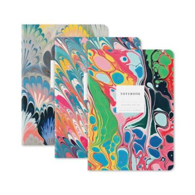 Marble Kaleido 3 Pack Stitched Notebooks | Waterstones