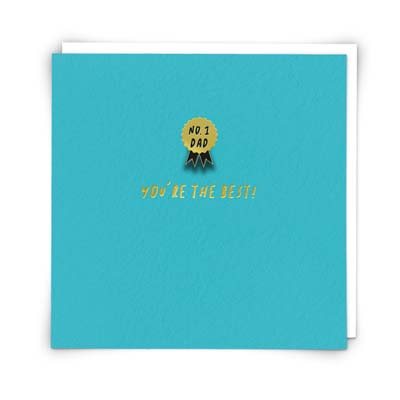 Number 1 Dad Pin Badge Father's Day Card | Waterstones