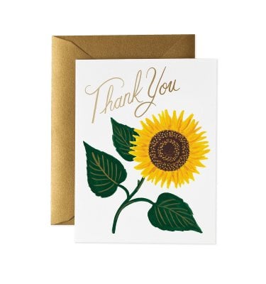 Thank You Sunflower Greetings Card | Waterstones