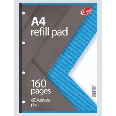 Plain Refill Pad A4 160 Pages | Waterstones