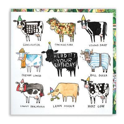 Cow Herd Birthday Puns Card | Waterstones