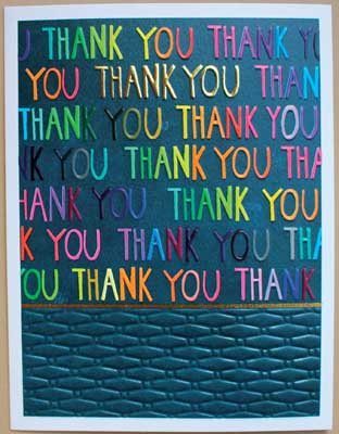 Thank You Multi Colour Card | Waterstones