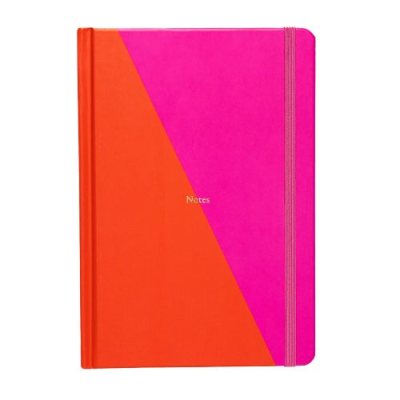 Red & Pink Contrast Lined A5 Notebook | Waterstones