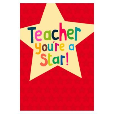 Thank You Teacher Star Greeting Card | Waterstones