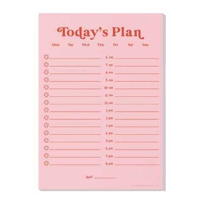 A5 Pink & Red Daily Planner Pad | Waterstones