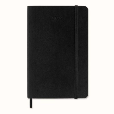 Black Pocket Daily Soft 12M Diary2024 | Waterstones