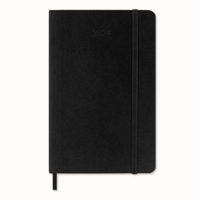Black Pocket Wkly Soft 12M Diary 2024 | Waterstones