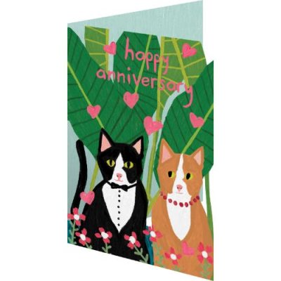 Happy Anniversary Cats Greeting Card | Waterstones