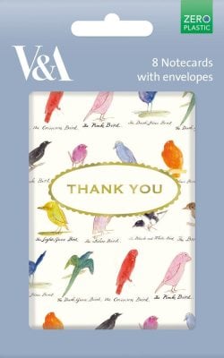 Edward Lear Birds 8 Thank You Cards | Waterstones
