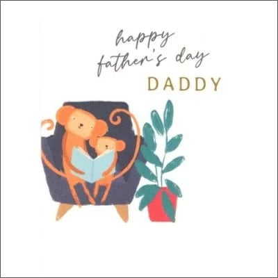 Happy Father's Day Daddy Monkeys Greeting Card | Waterstones