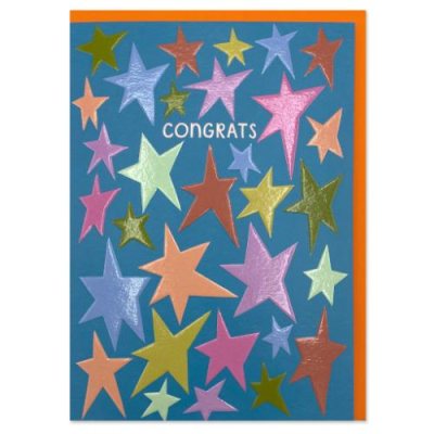 Congrats Stars Greeting Card | Waterstones