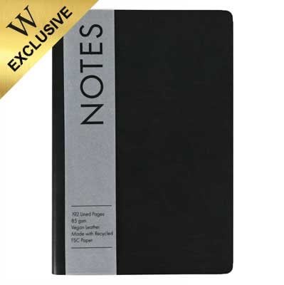 Black Lined Vegan A5 Notebook | Waterstones