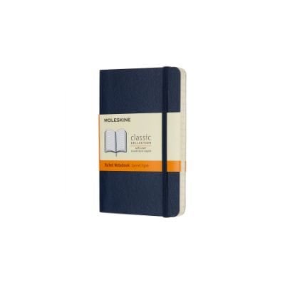 Sapphire Blue Ruled Soft Notebook Pocket | Waterstones